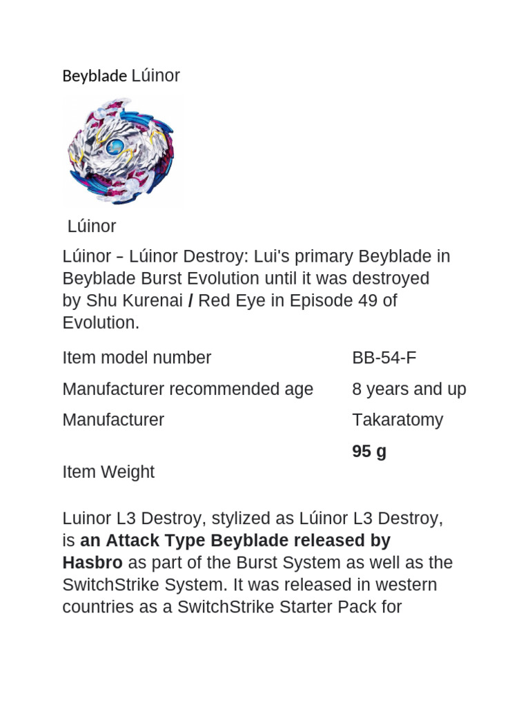 Beyblade Lúinor | PDF