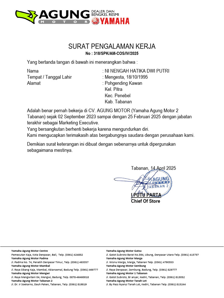 Yamaha Agung Motor | PDF