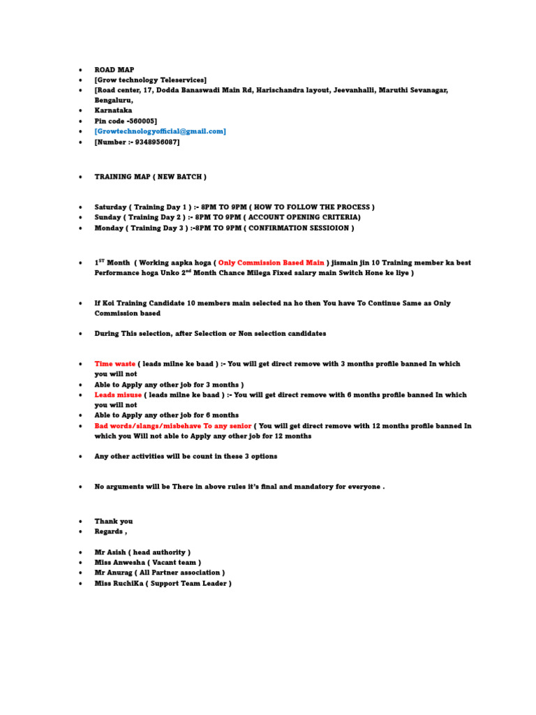 Training Map (New Batch) | PDF