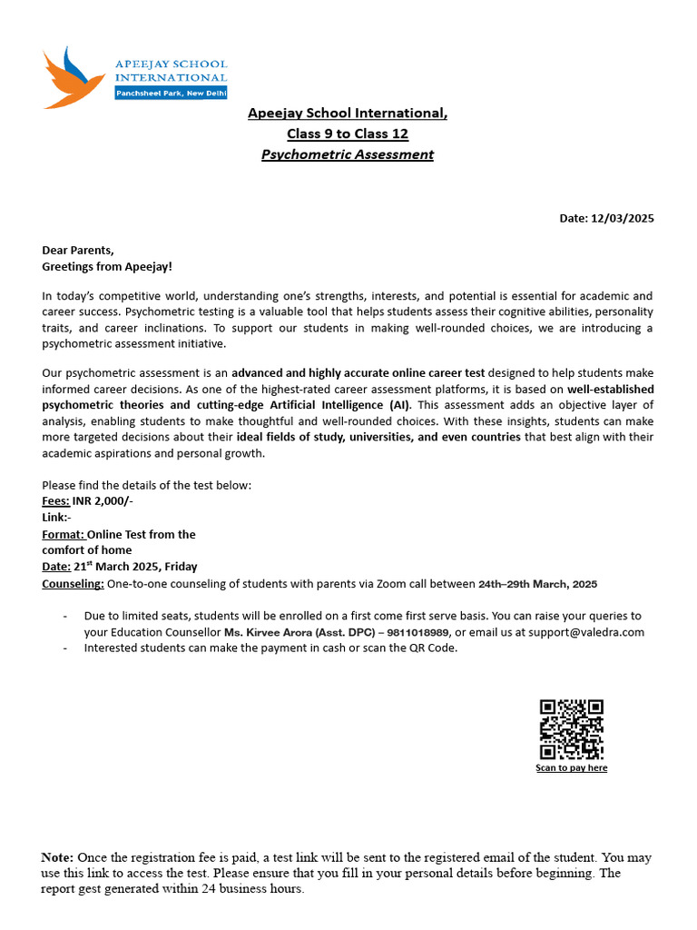 Consent Form For Psychometric Test | PDF | Psychometrics | Cognitive ...