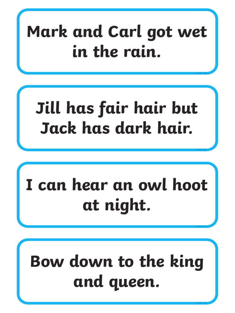 Engaging Short Sentences for Kids | PDF