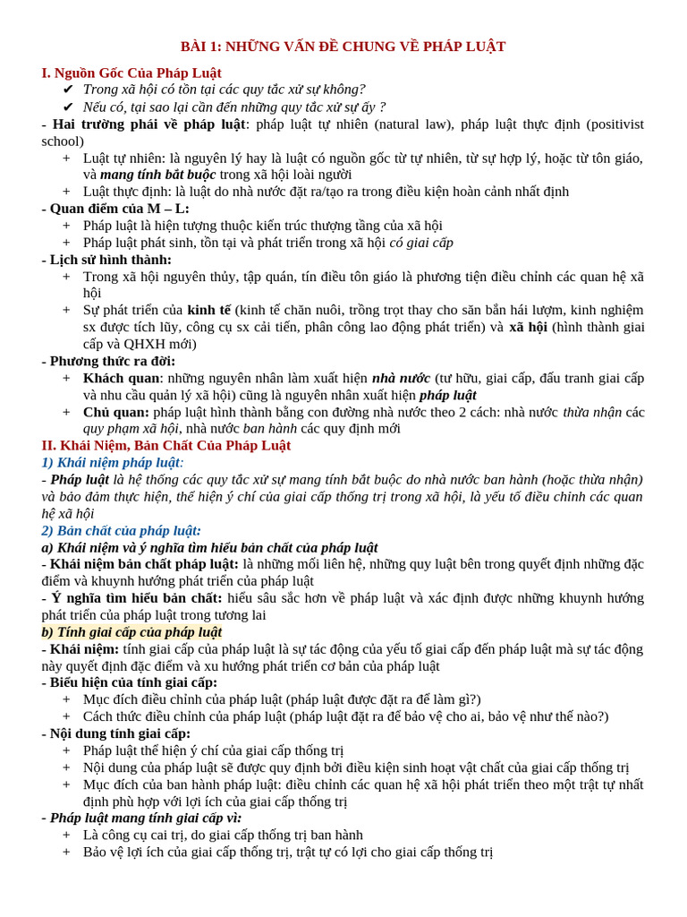 Bài Ghi LLPL Full | PDF