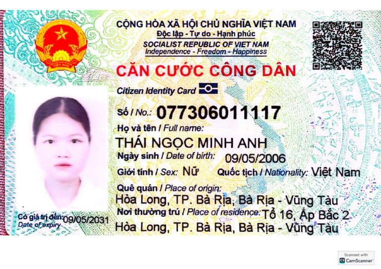 CCCD Mặt Trước | PDF