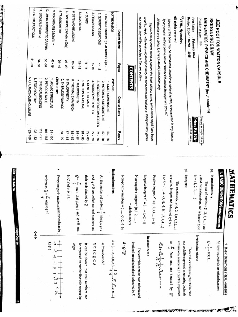 Bridge Course Material For Maths | PDF