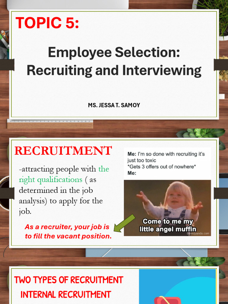 Topic 5 Employee Selection Recruiting and Interviewing | PDF ...