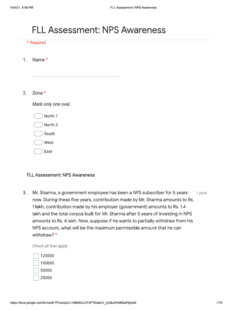 Answer Key (FLL Assessment) | PDF
