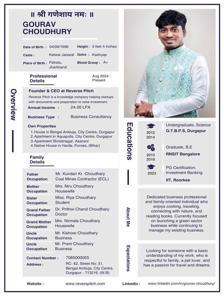 Gourav Choudhury Biodata | PDF