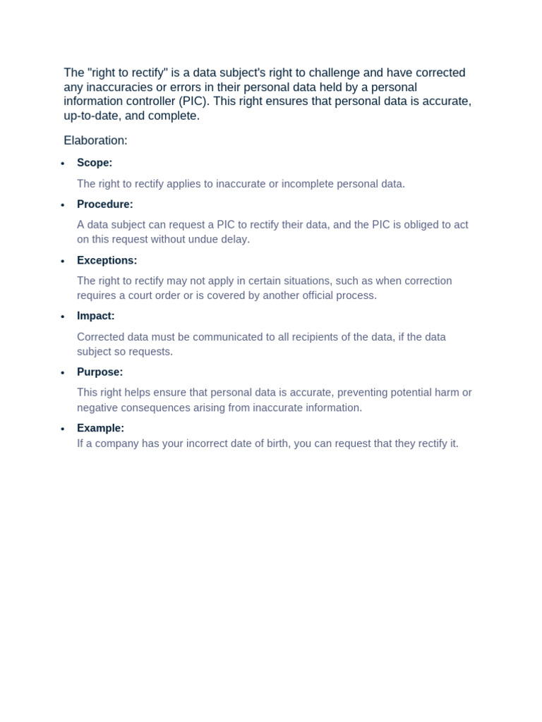 Right To Rectify | PDF