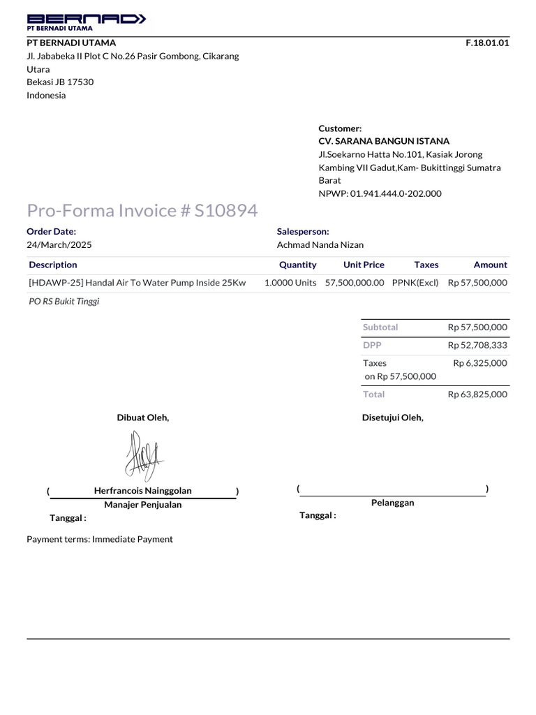 Pro-Forma - S10894 | PDF