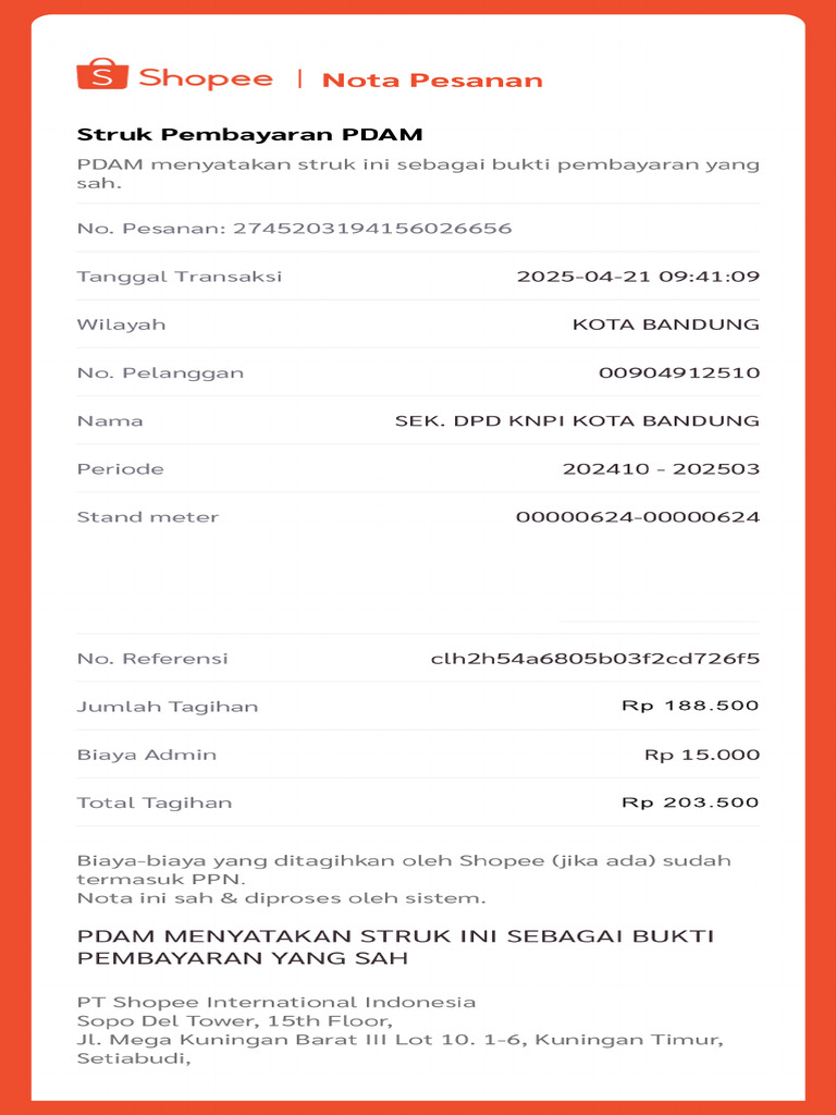 E-Receipt - Tanda Terima Shopee | PDF