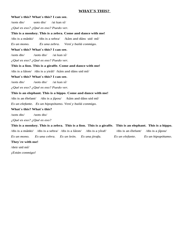 What´s this. Song | PDF