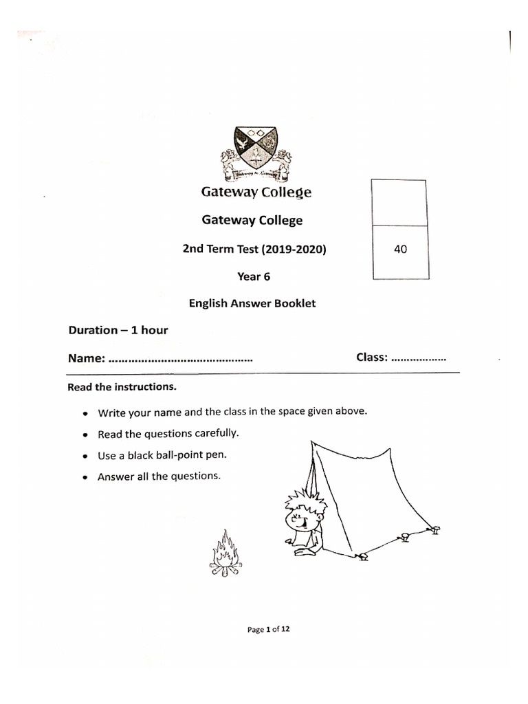 English Reading Answer Booklet | PDF