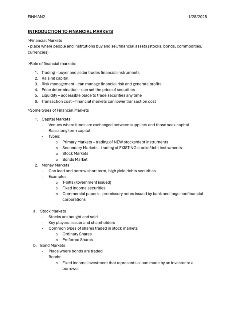 INTRODUCTION-TO-FINANCIAL-MARKETS-1.25 | PDF | Bonds (Finance ...