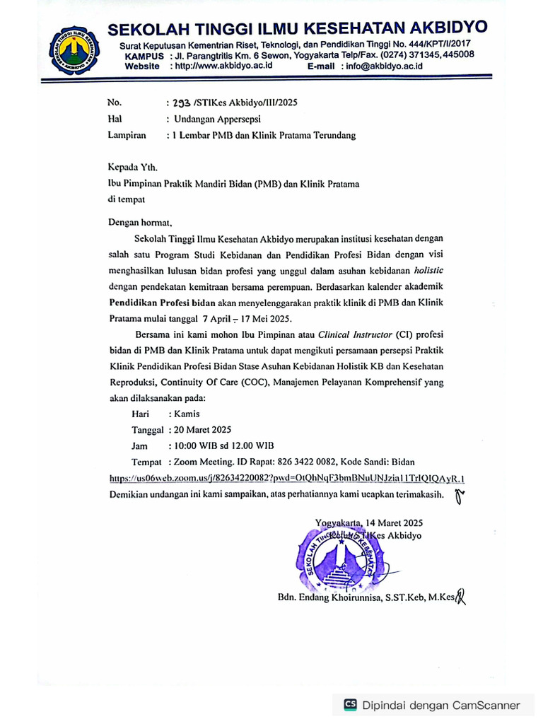 Undangan Apersepsi PMB 2425 | PDF