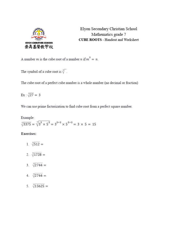Cube Roots | PDF