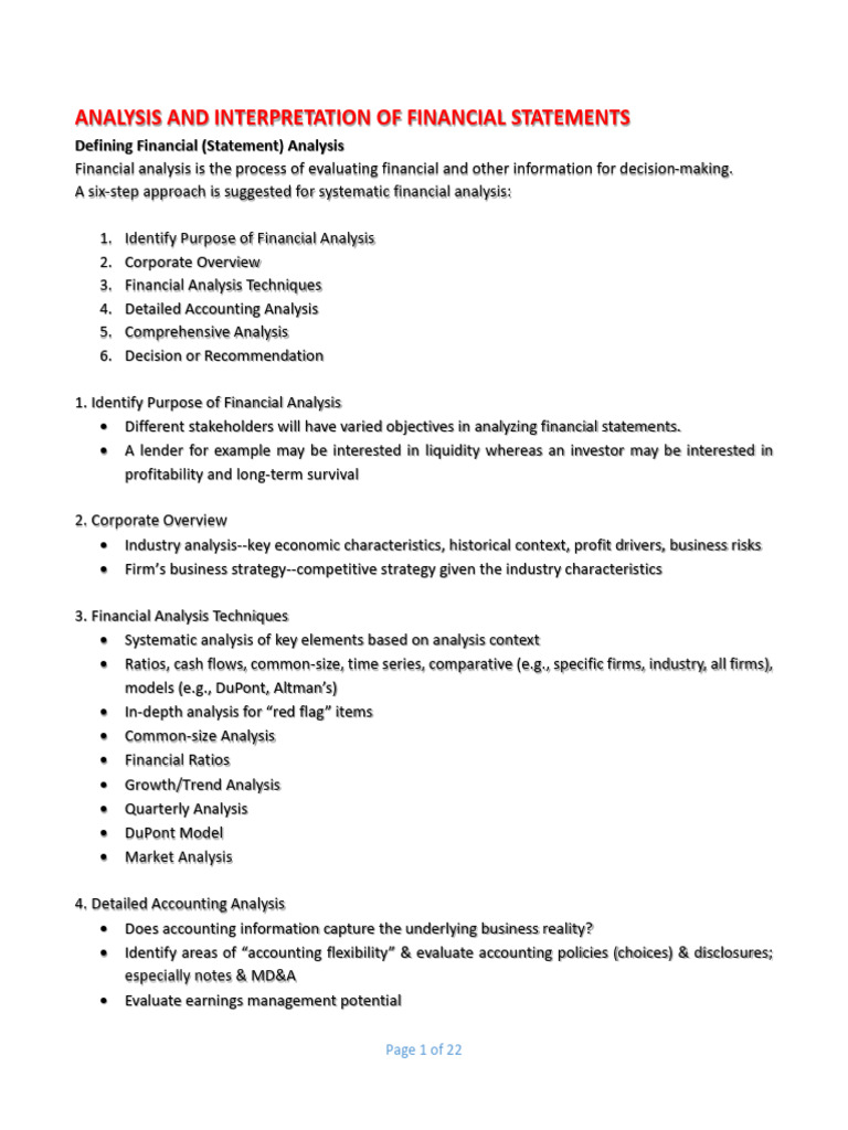 Financial Statement Analysis Guide | PDF | Dividend | Equity (Finance)