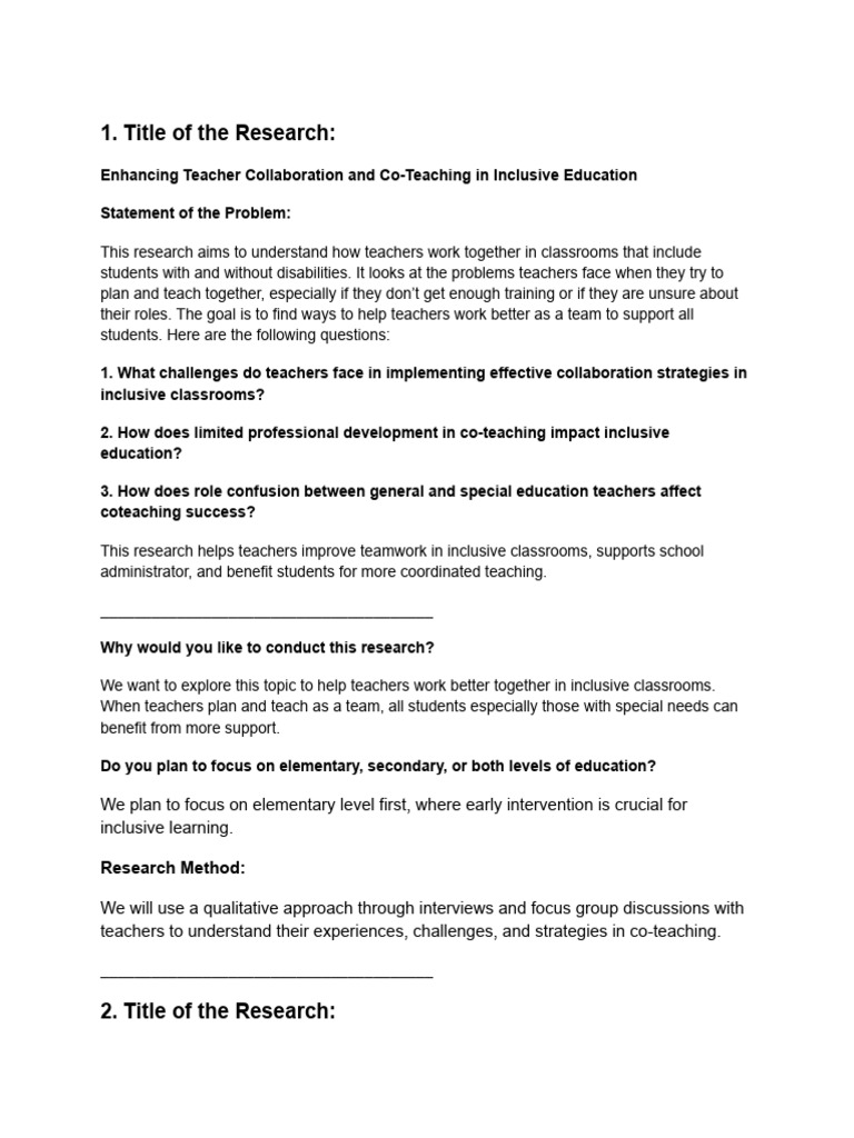 Enhancing Collaboration in Inclusive Education | PDF | Individualized Education Program | Teachers