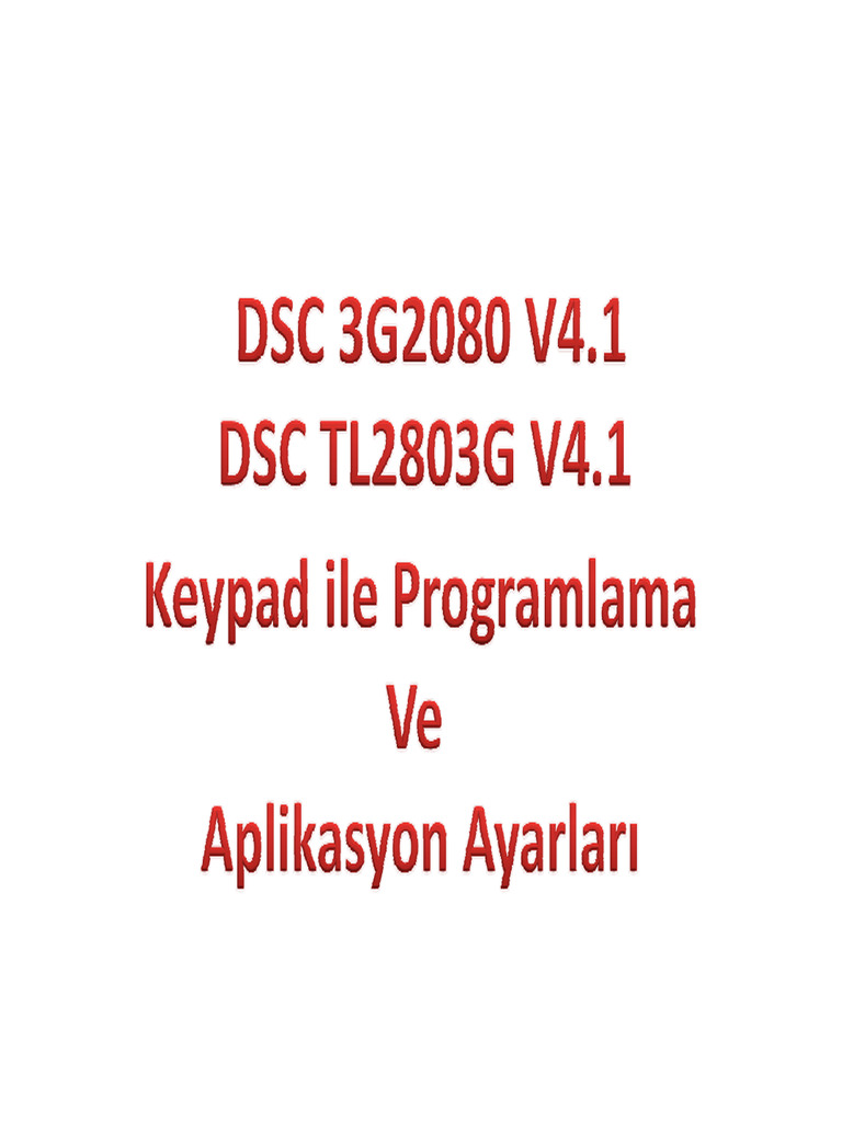 DSC 3G2080-TL2803G Modüllerin Keypad'den Programlama | PDF