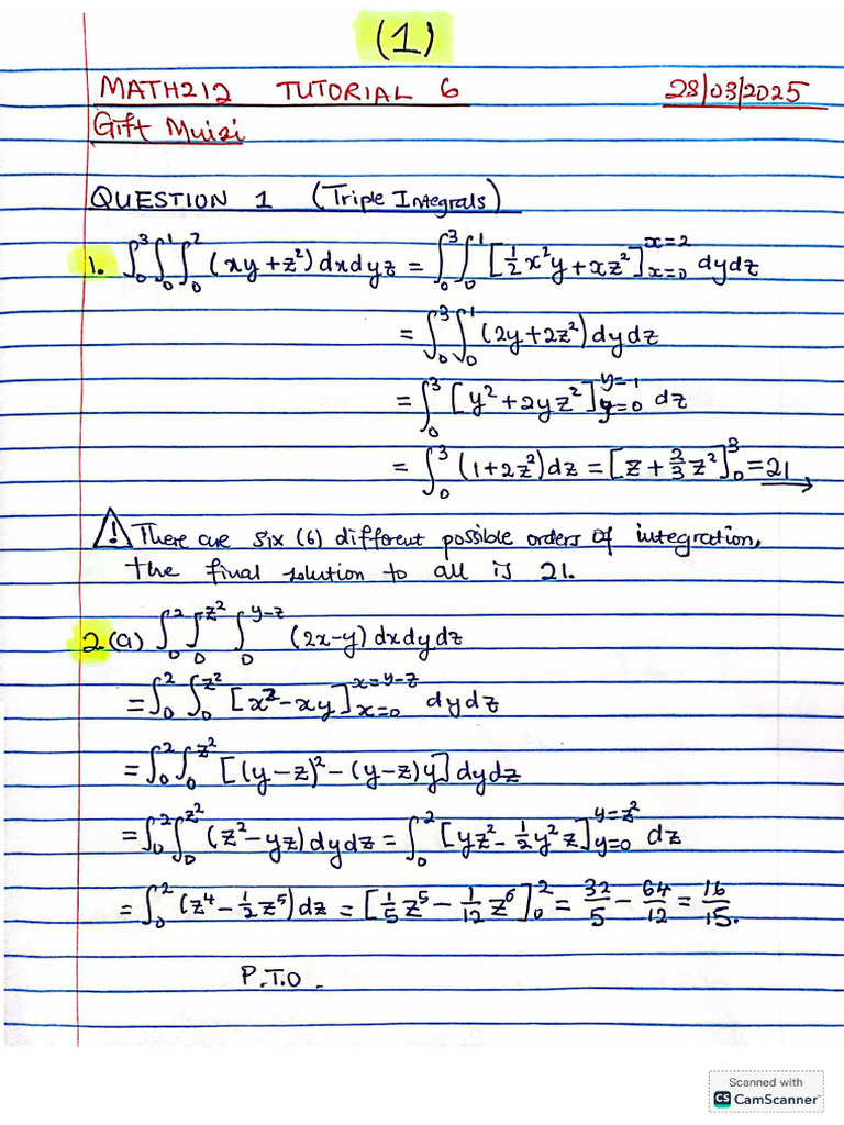 Tutorial 6 Solutions (Calculus) | PDF