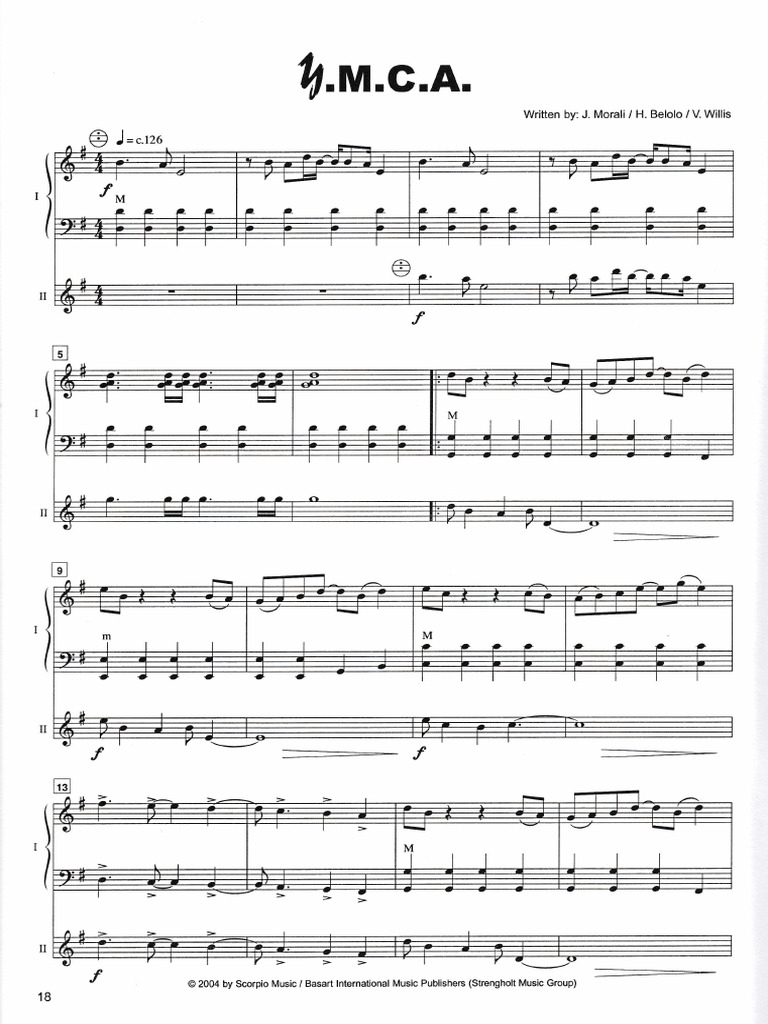 Y.M.C.A. Sheet Music Overview | PDF