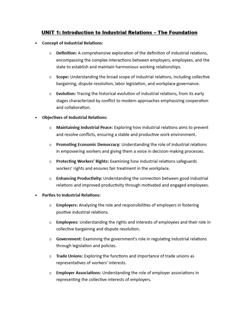 Industrial Relations Overview and Objectives | PDF | Strike Action ...