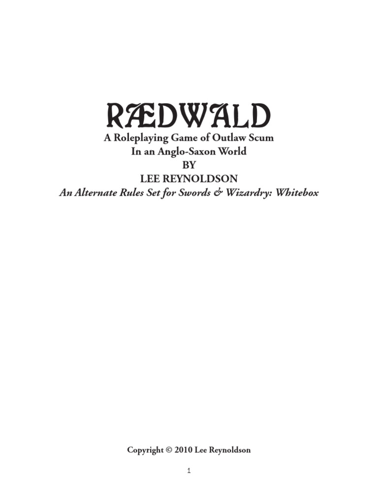 Rædwald (Playtest Version) | PDF