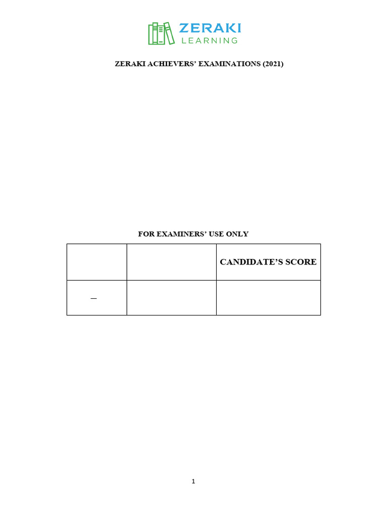 Chemistry - Chemistry Form 4 Paper 1 - Zeraki Achievers 4.0 - Marking Scheme | PDF | Hydroxide ...