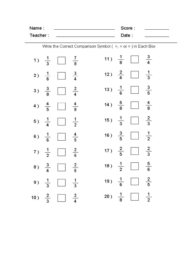 Worksheet Math 6 | PDF