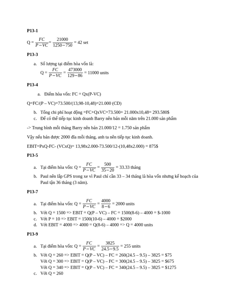 BÀI TẬP CHƯƠNG 13 QTTC (1) | PDF