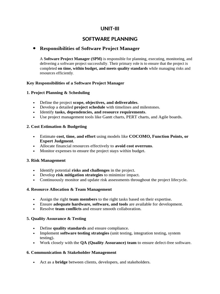 Unit 3 | PDF | Project Management | Software