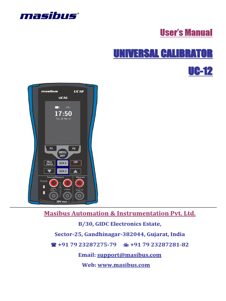 Universal Calibrator UC-12 User Manual | PDF | Usb | Power Supply