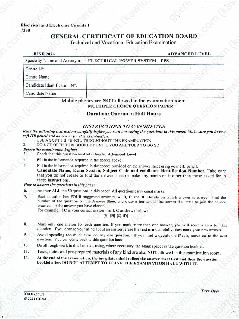 A LEVEL 2024 ELECTRICAL CCT A ANALYSIS 1 | PDF