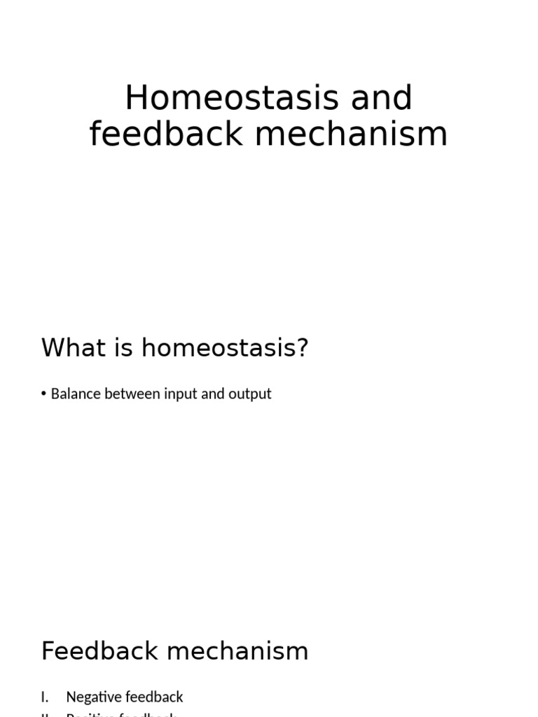 1. Homeostasis and Feedback Mechanism | PDF