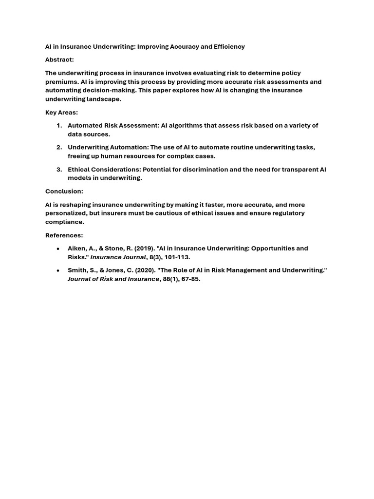 AI Transforming Insurance Underwriting | PDF