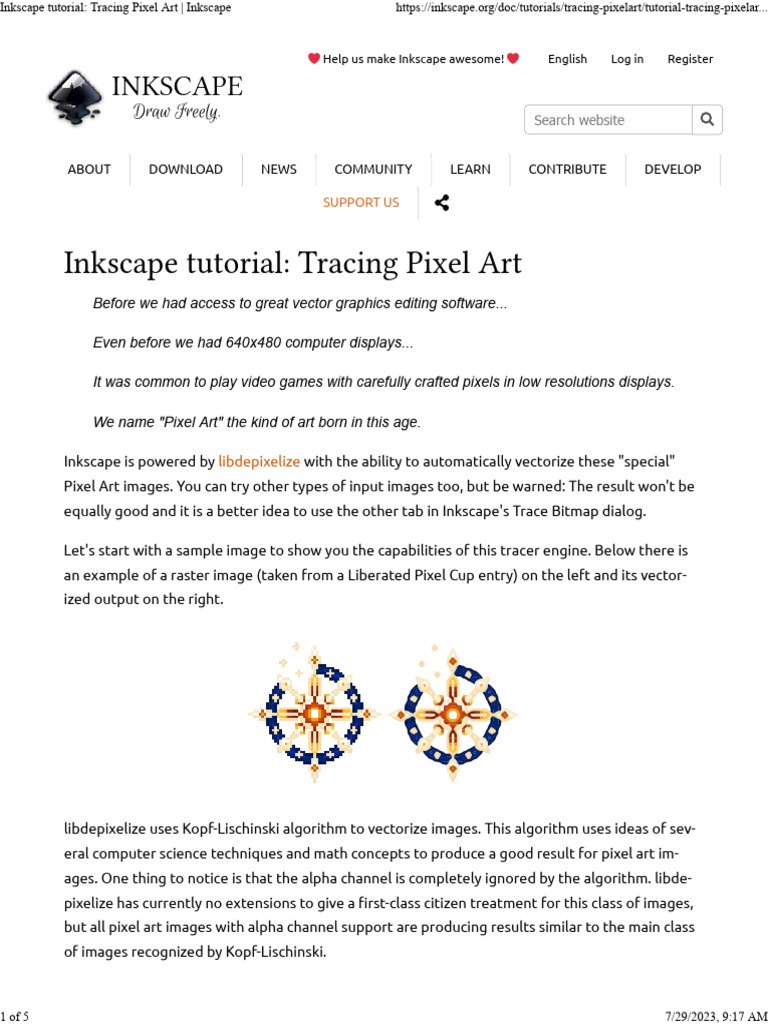 Inkscape Tutorial Tracing Pixel Art Inkscape | PDF | Computer Graphics | Graphics