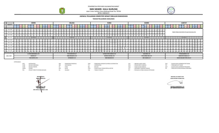 Jadwal KBM Ganjil 2024 Ikm Full-D Rev Bulan Puasa | PDF