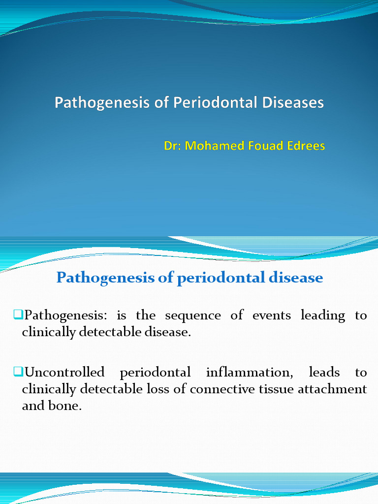 Pathogenesis of Periodontal Disease مختصر | PDF | Inflammation | Immune ...