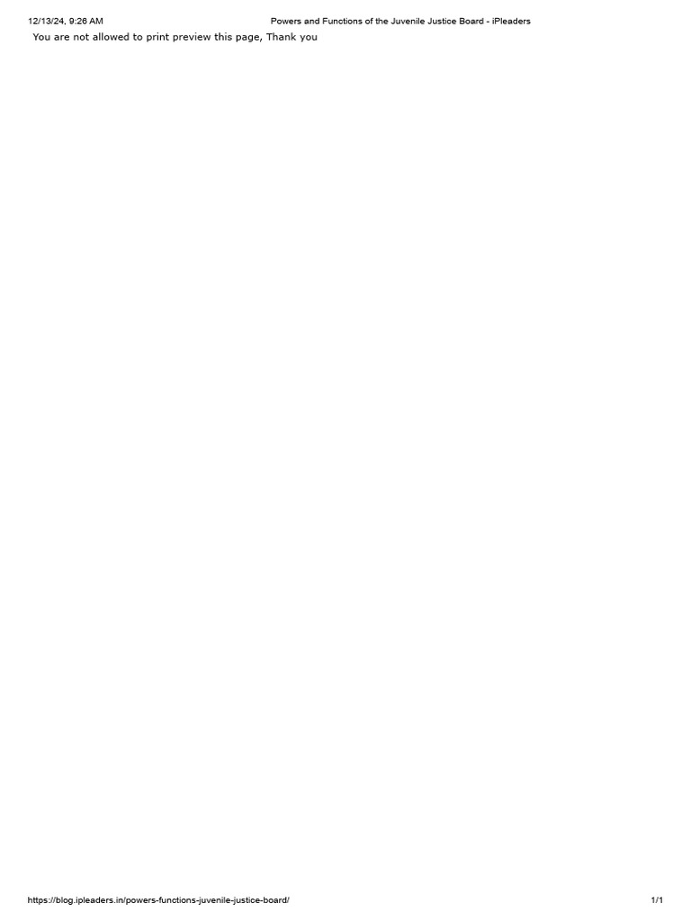 Powers and Functions of The Juvenile Justice Board - IPleaders | PDF