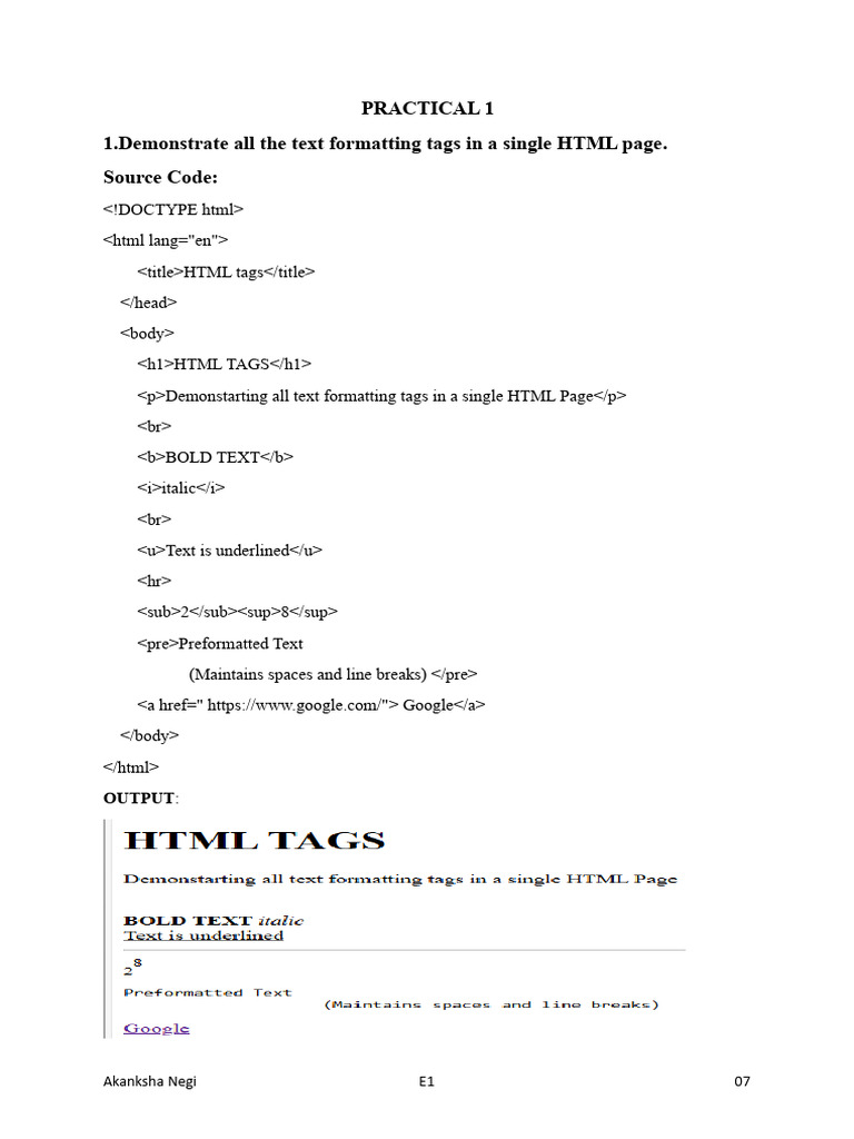HTML Text Formatting and Star Pyramid | PDF