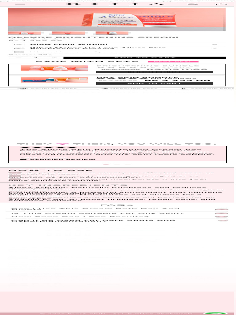 Allure Brightening Cream Pricing & Info | PDF | Endocrine System ...