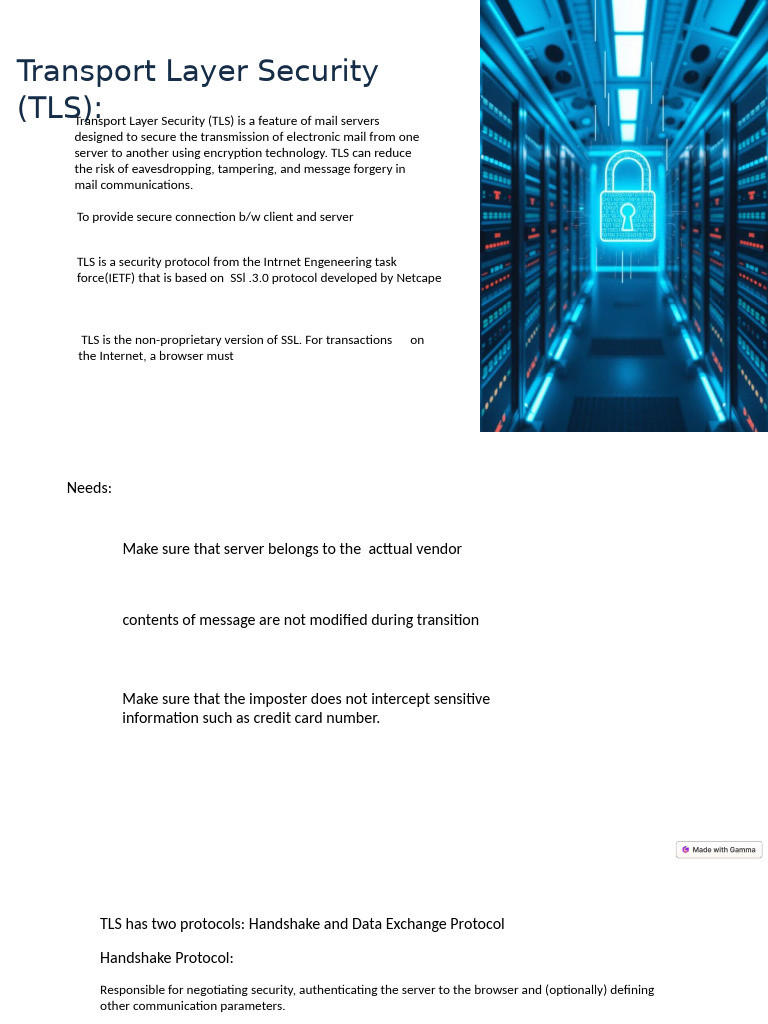 Transport Layer Security TLS Securing The Internet | PDF | Transport ...