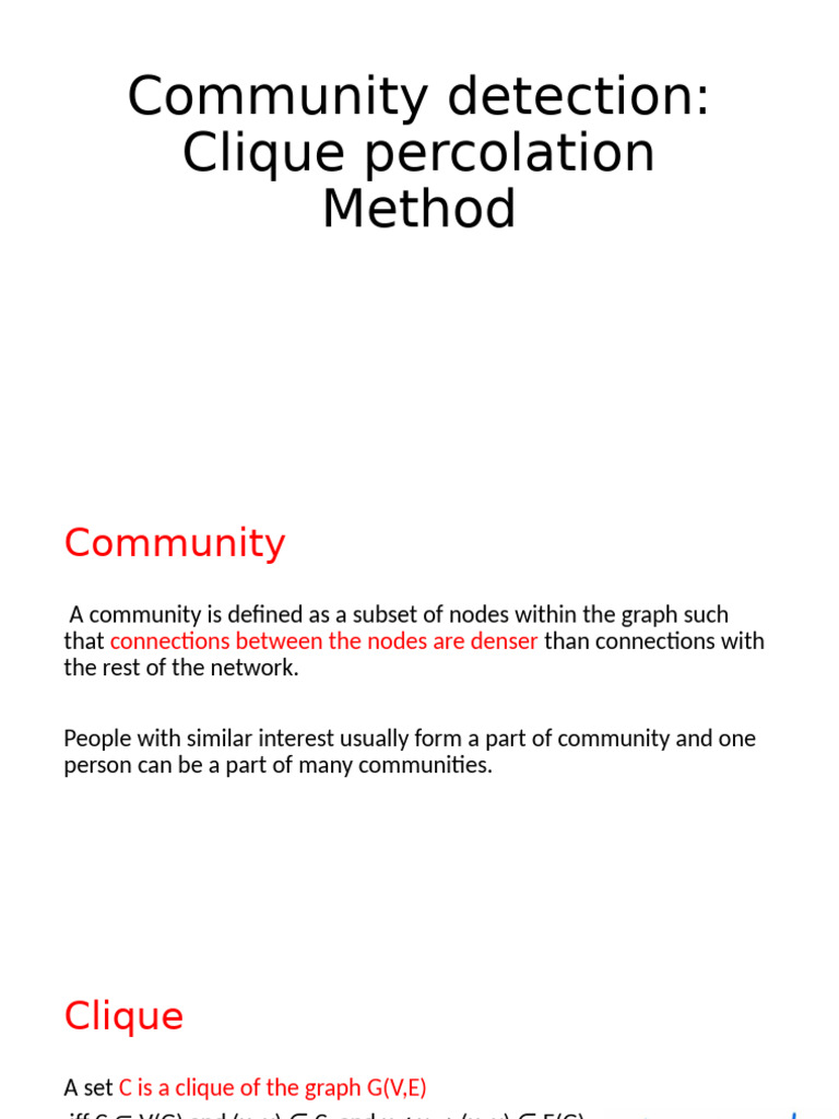 Clique Percolation Method | PDF