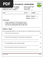 Grade 4 Afrikaans Exam June 2021 1 | PDF