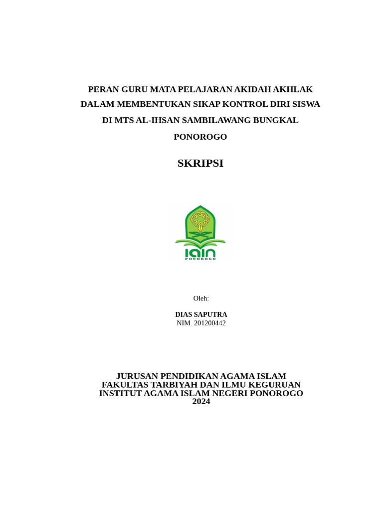 Cover Skripsi | PDF