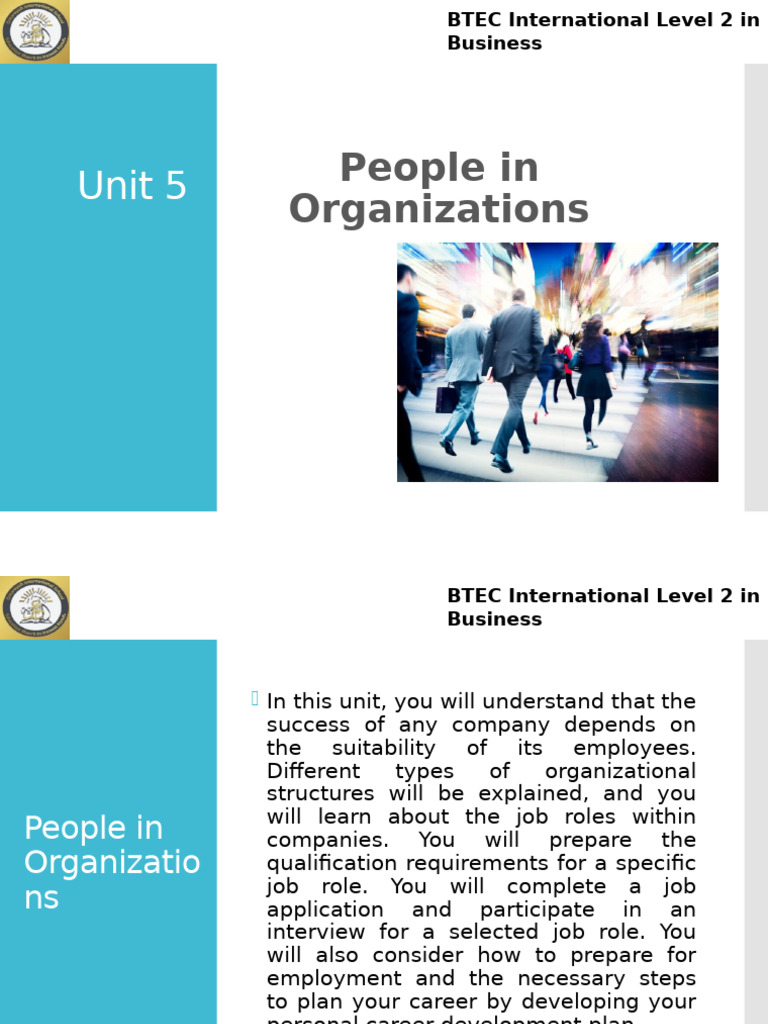 Unit 5 People in Organization A | PDF | Organizational Structure ...