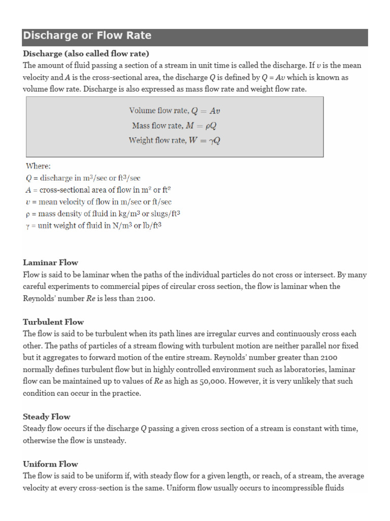 L05 Fundamentals of Fluid Flow | PDF | Fluid Dynamics | Reynolds Number