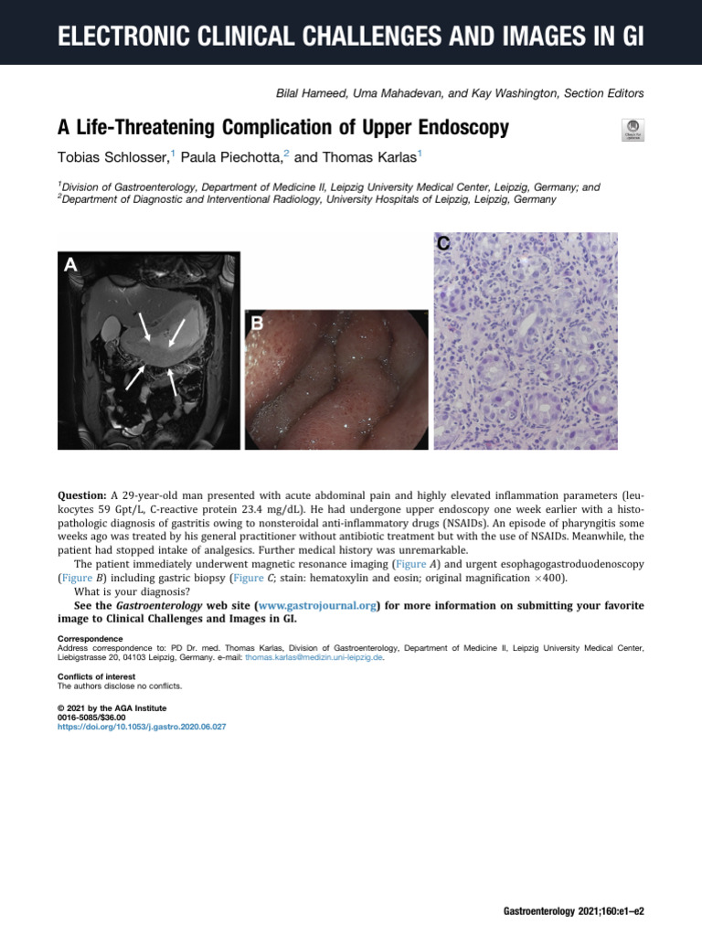A-Life-Threatening-Complication-of-Upper-Endoscopy | PDF | Endoscopy ...