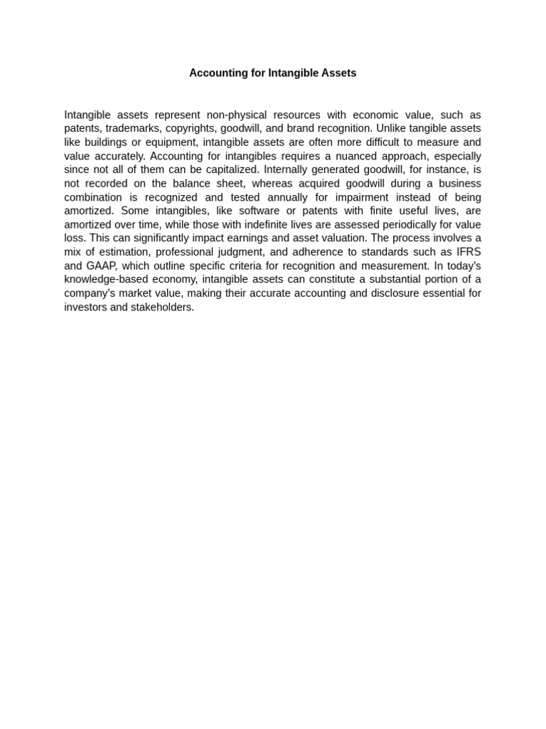 Accounting For Intangible Assets | PDF