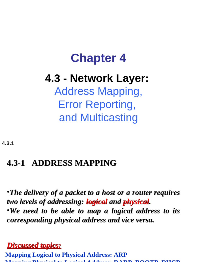 Lesson 4.3 Address Mapping Error Reporting | PDF | Internet Protocols | Network Protocols