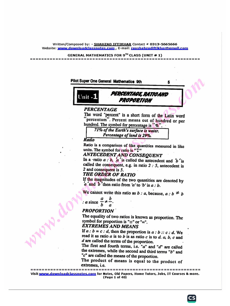 Math Class 9th CH 1 | PDF
